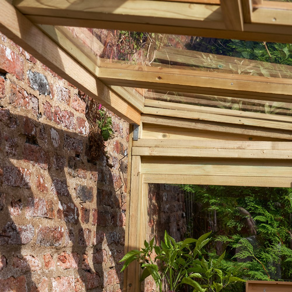 Forest 4x8ft Lean To Greenhouse Open Back - elbec garden buildings