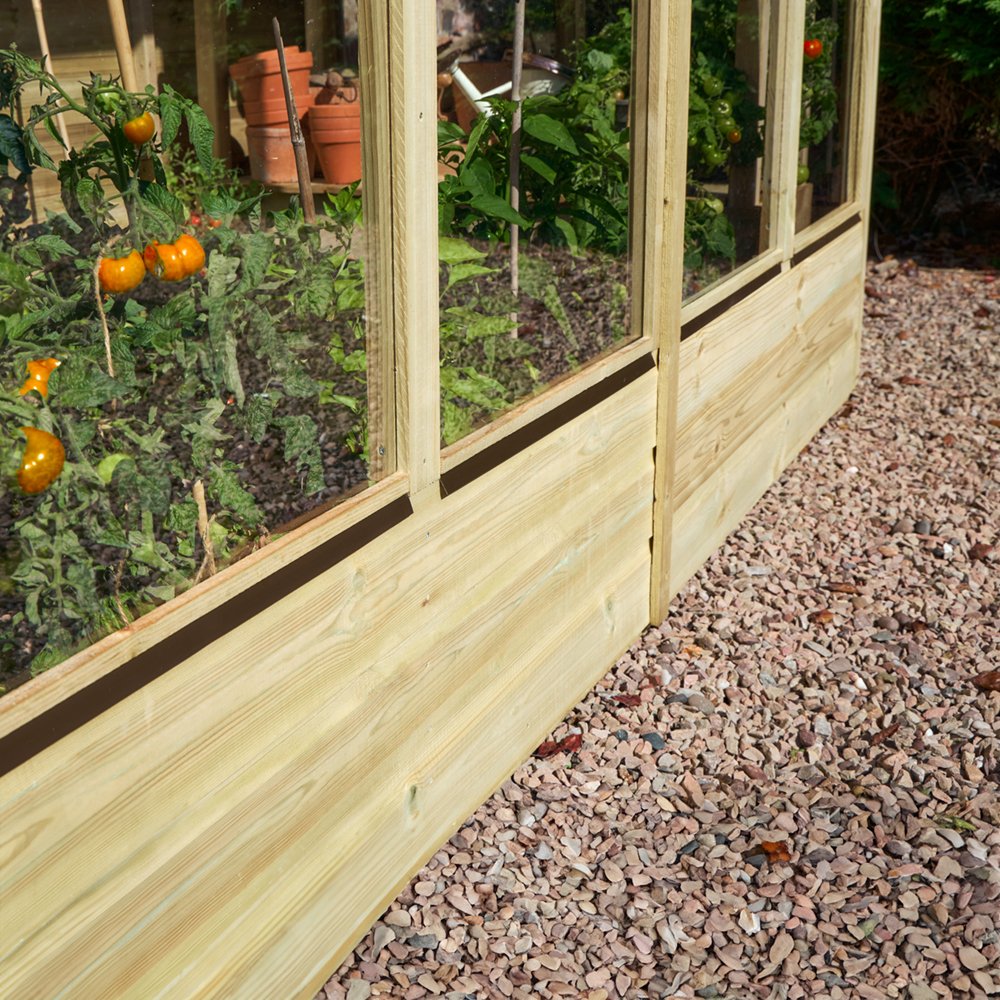 Forest 4x8ft Lean To Greenhouse Open Back - elbec garden buildings