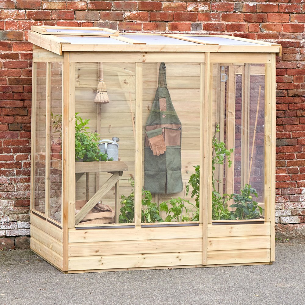 Forest 4x6ft Lean To Greenhouse Solid Back - elbec garden buildings