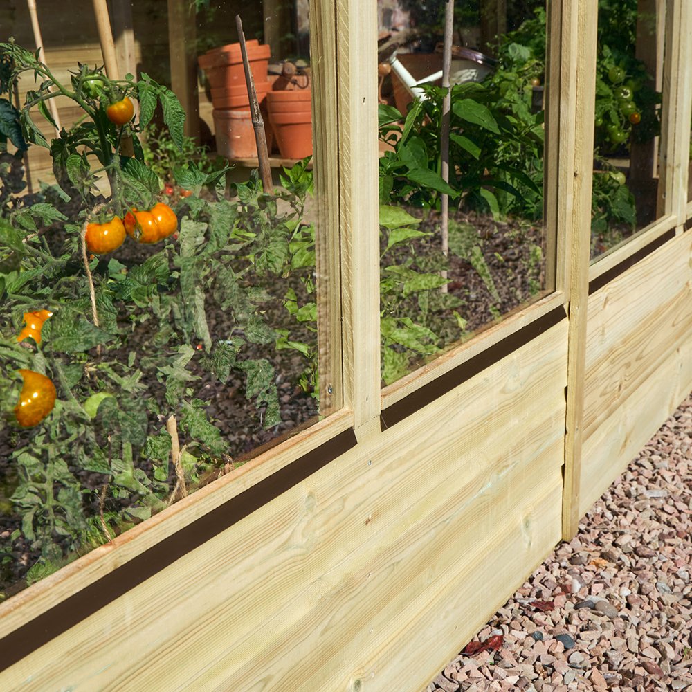 Forest 4x6ft Lean To Greenhouse Solid Back - elbec garden buildings