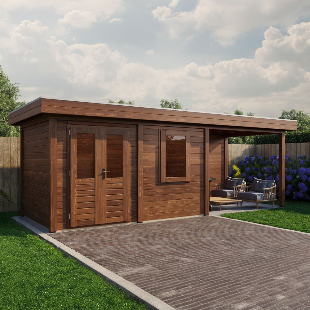 Lugarde 3.88x2.5m + 3m Left-Veranda Dublin Summerhouse - elbec - elbec ...