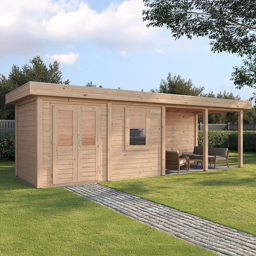 Lugarde 3.88x2.5m + 4m Belfast Summerhouse - elbec - elbec garden buildings