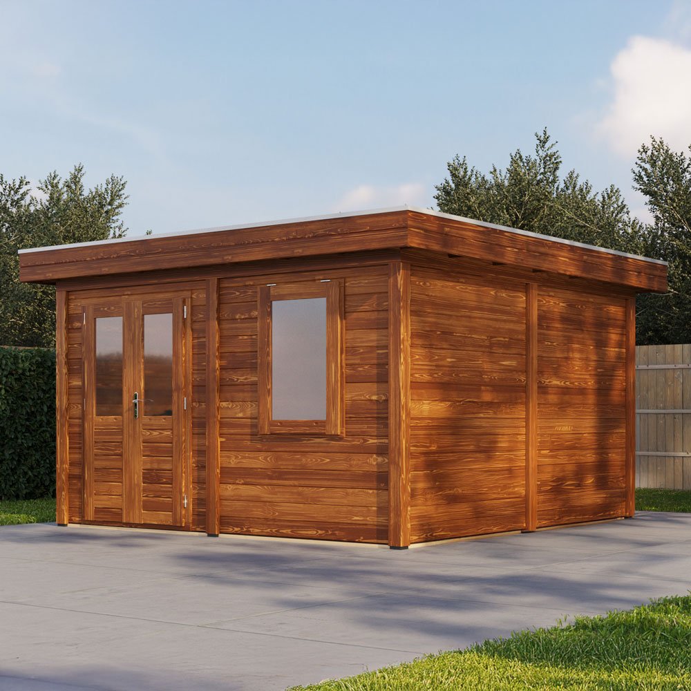 Lugarde 3.88x3.88m Bristol Summerhouse - Brown - elbec - elbec garden ...