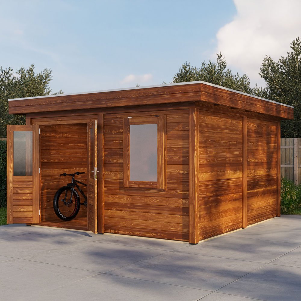 Lugarde 3.88x3.88m Bristol Summerhouse - Brown - elbec - elbec garden ...