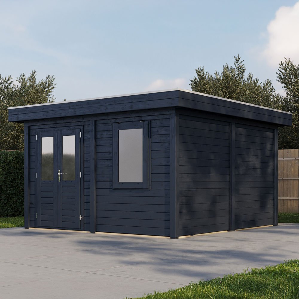 Lugarde 3.88x3.88m Bristol Summerhouse - Black - elbec - elbec garden ...
