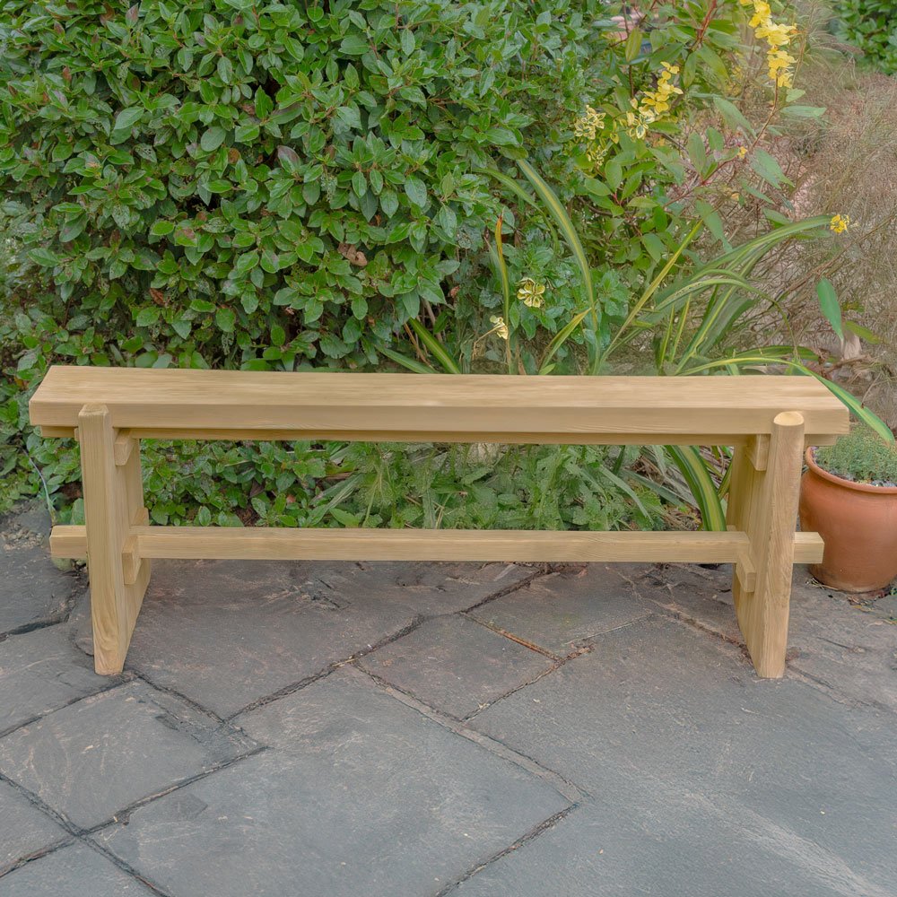 Forest Wooden Sleeper Pew Garden Bench 5 x 1 - elbec - elbec garden ...