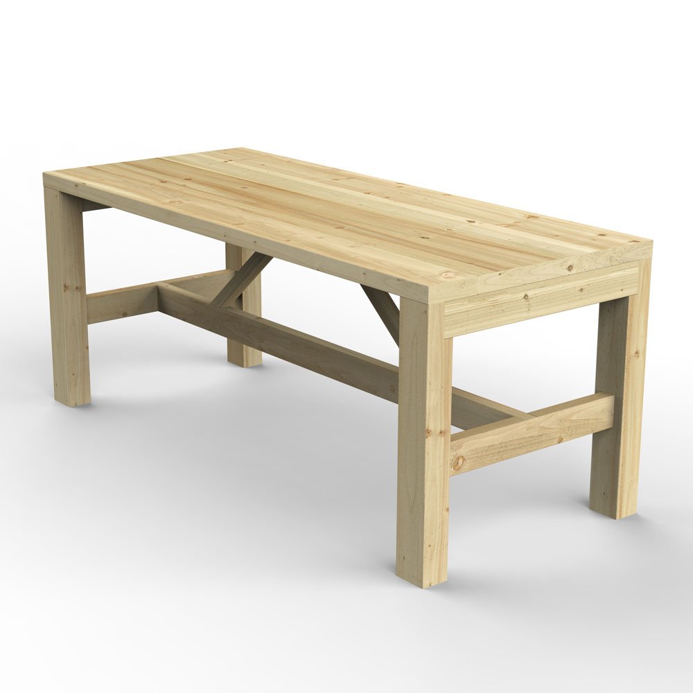 Forest Wooden Garden Dining Table 1.8m - elbec garden buildings