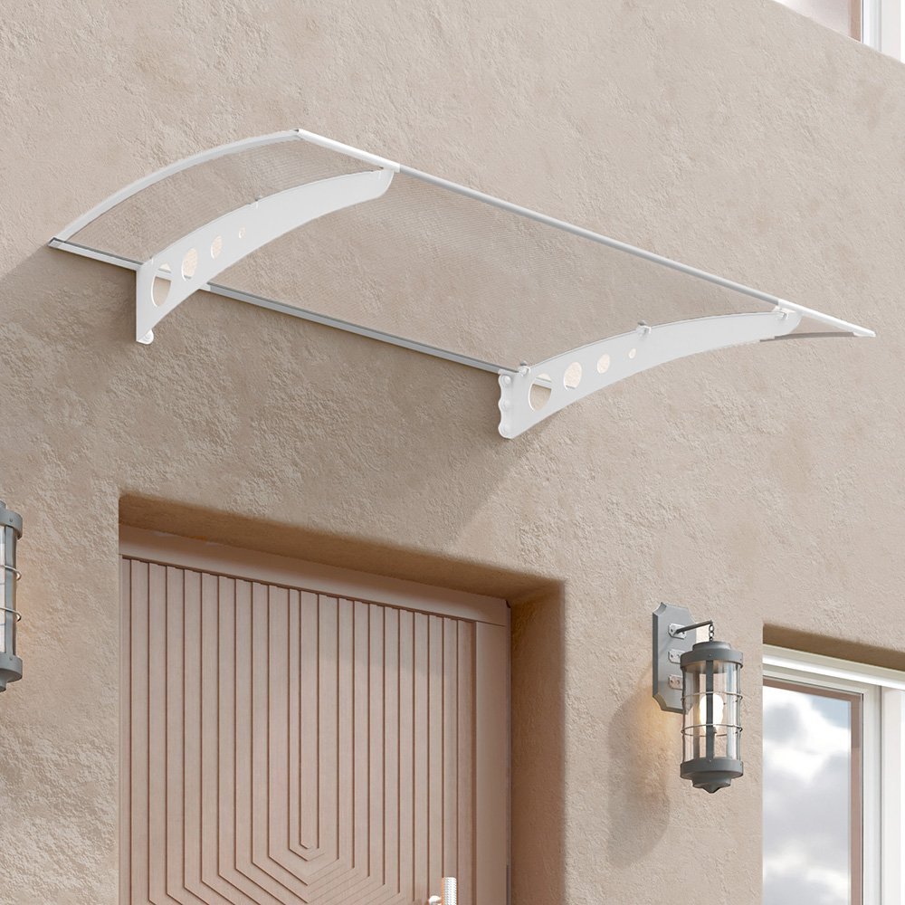 4x3 Palram Canopia Lyra 1350 White Door Canopy - elbec garden buildings