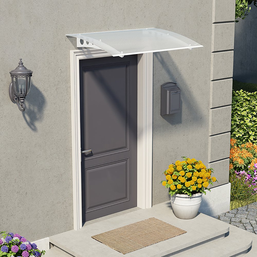 4x3 Palram Canopia Lyra 1350 White Door Canopy - elbec garden buildings