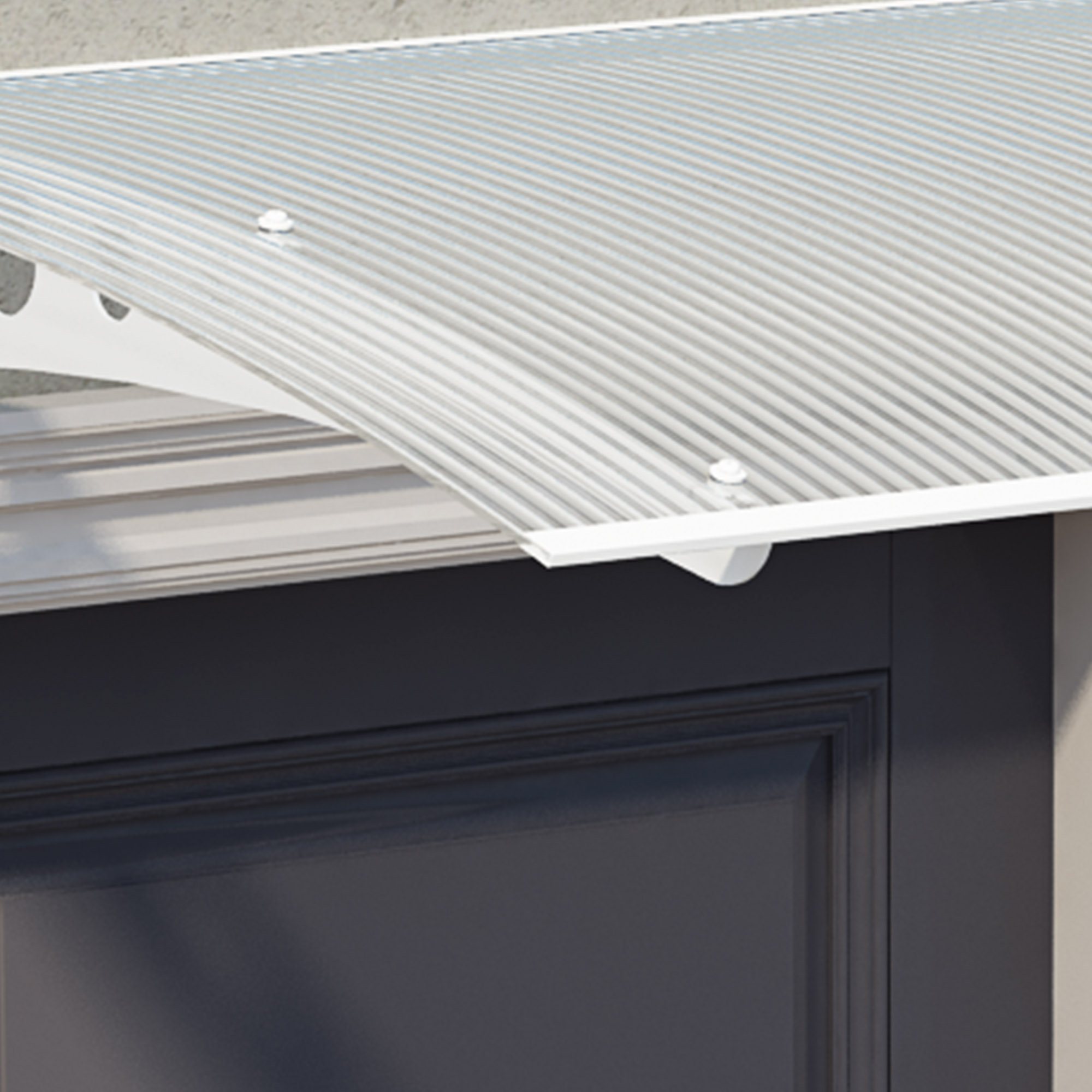 4x3 Palram Canopia Lyra 1350 White Door Canopy - elbec garden buildings