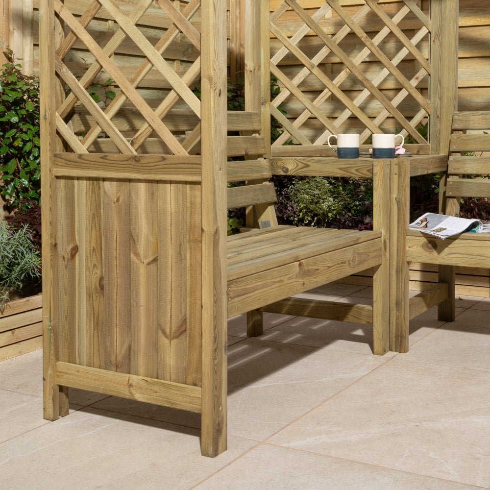 Rowlinson Pemberley Corner Arbour Seat - Pressure Treated - elbec ...
