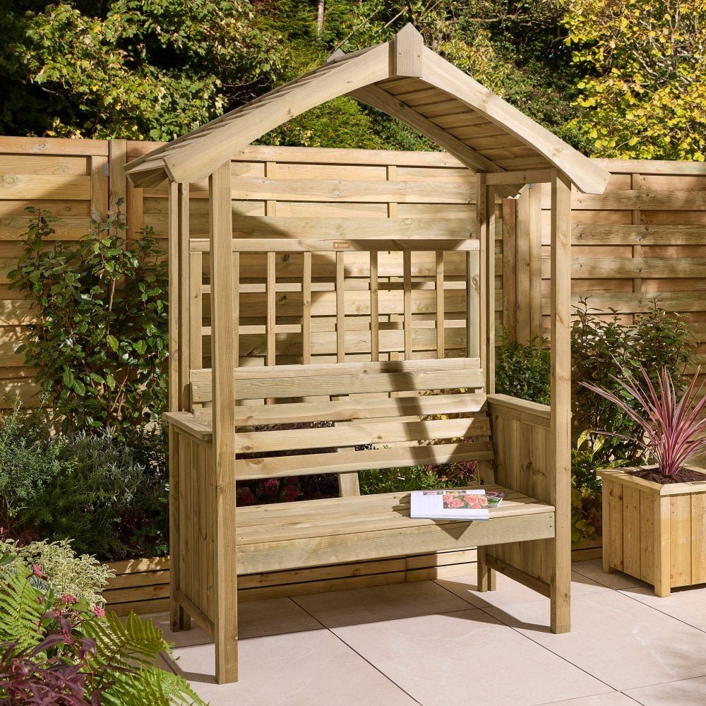 Rowlinson Sherwood Arbour Seat - elbec garden buildings