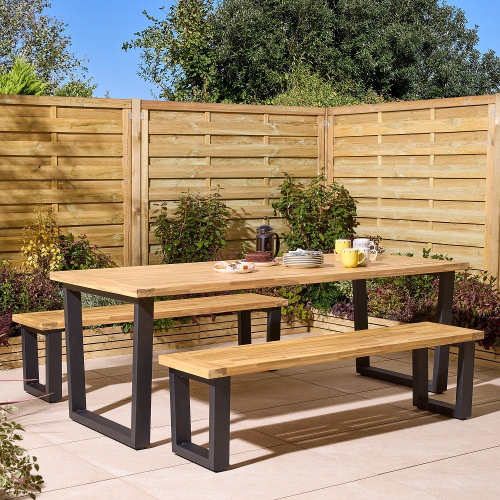 Rowlinson Stockholm Six Seater Bench Set - elbec - elbec garden buildings