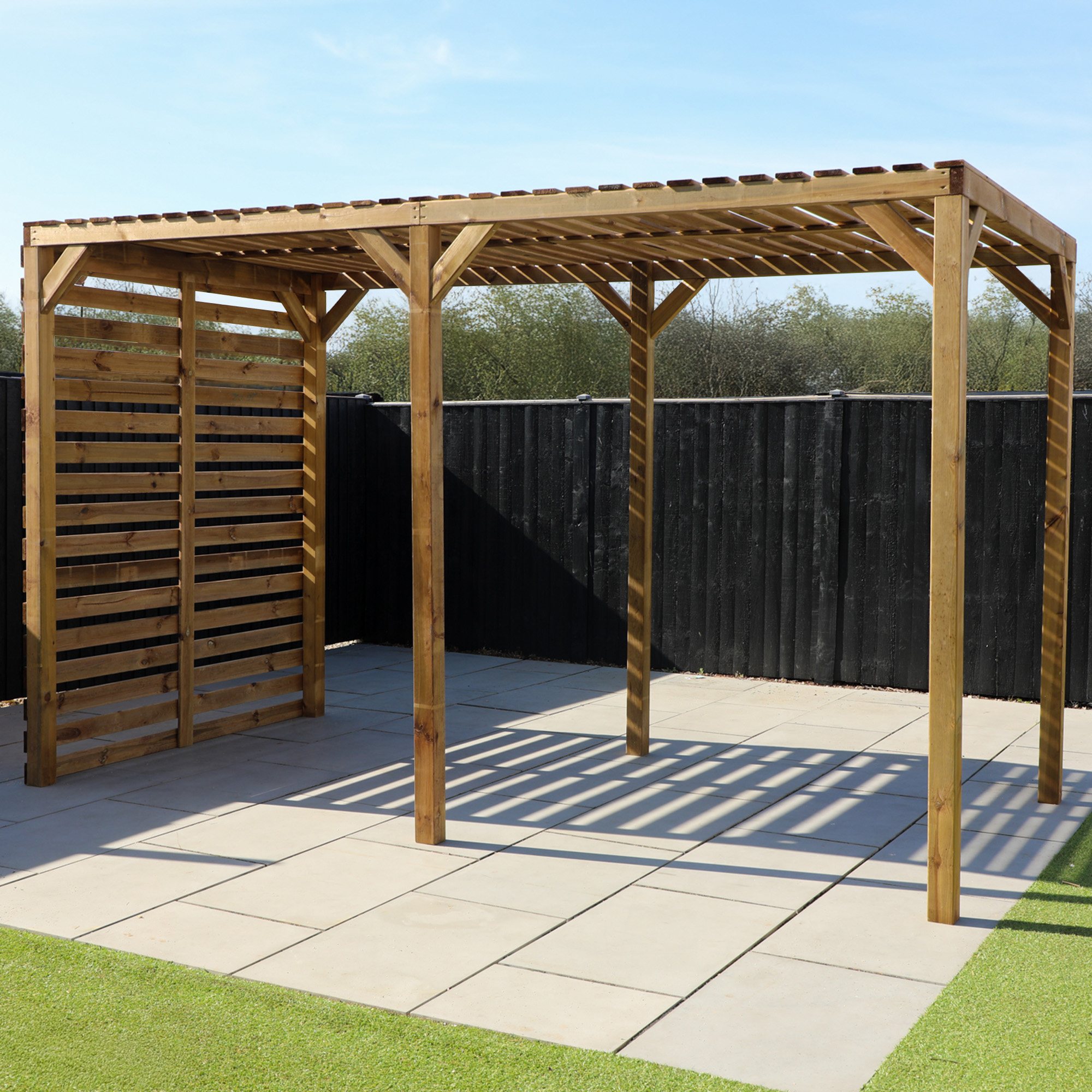 4m x 2m Mercia Modern Wooden Pergola - elbec - elbec garden buildings
