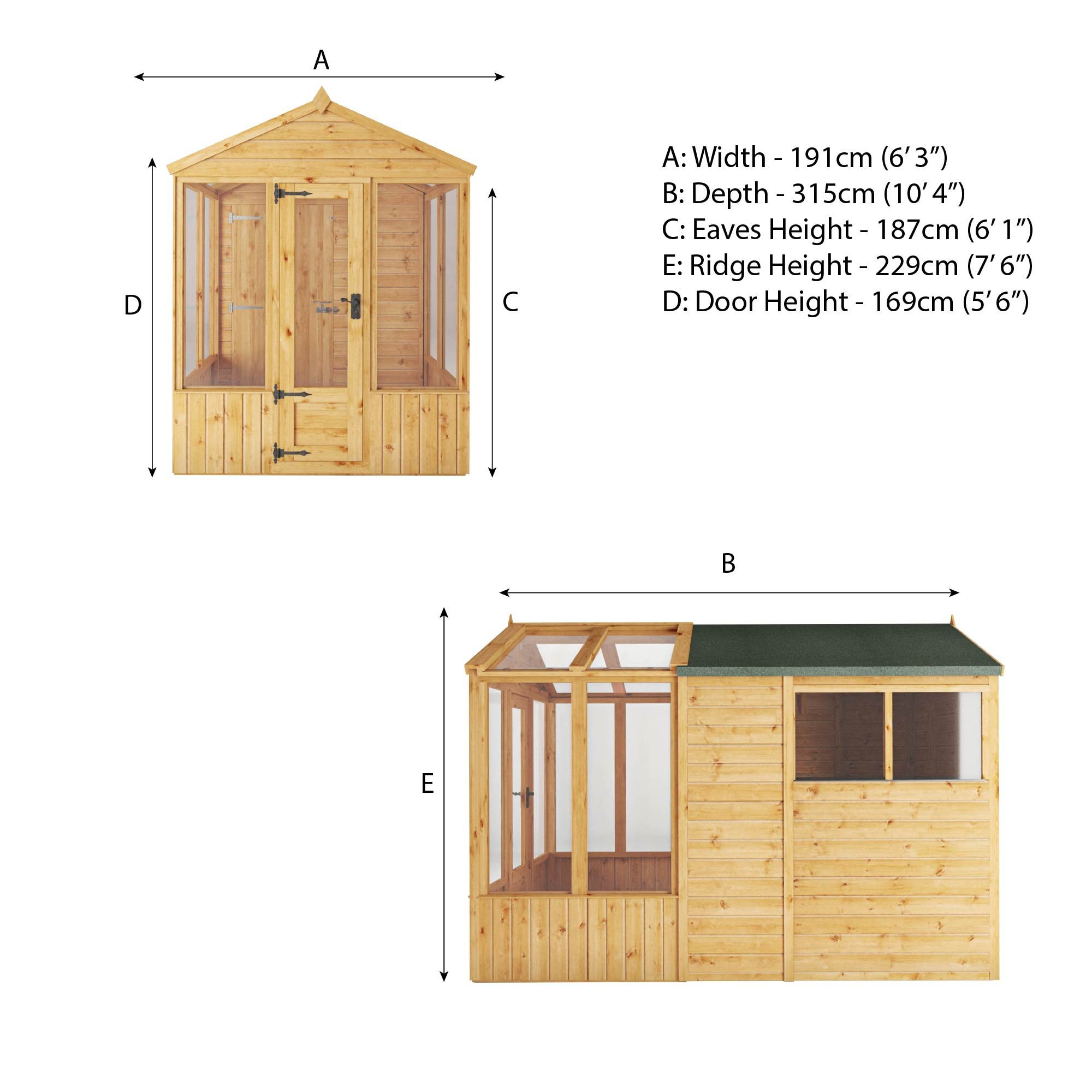 Mercia 10x6 Woodsman Greenhouse Shed Combi - Glass - elbec - elbec ...