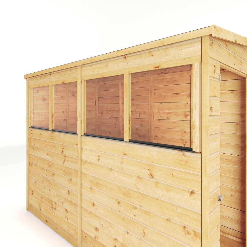 8x4 Mercia Shiplap Modular Pent Shed - elbec garden buildings