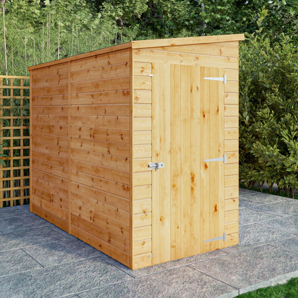 8x4 Mercia Shiplap Modular Windowless Pent Shed - elbec garden buildings