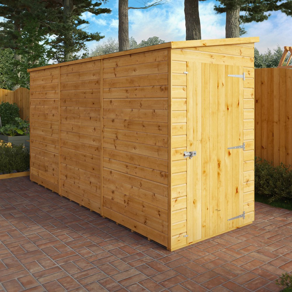 12x4 Mercia Shiplap Modular Windowless Pent Shed - elbec garden buildings