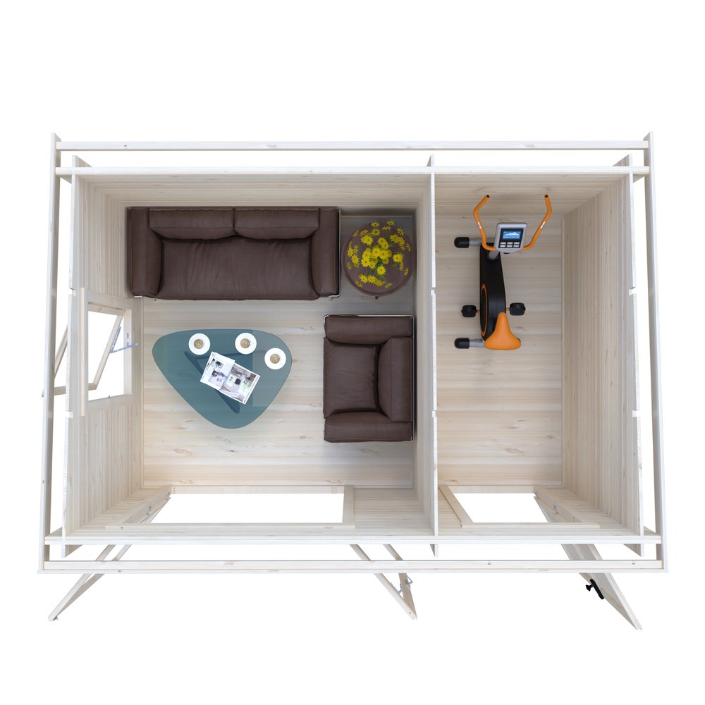 8G x 12 Shire Elm Log Cabin with Side Shed in 19mm Logs - elbec garden ...