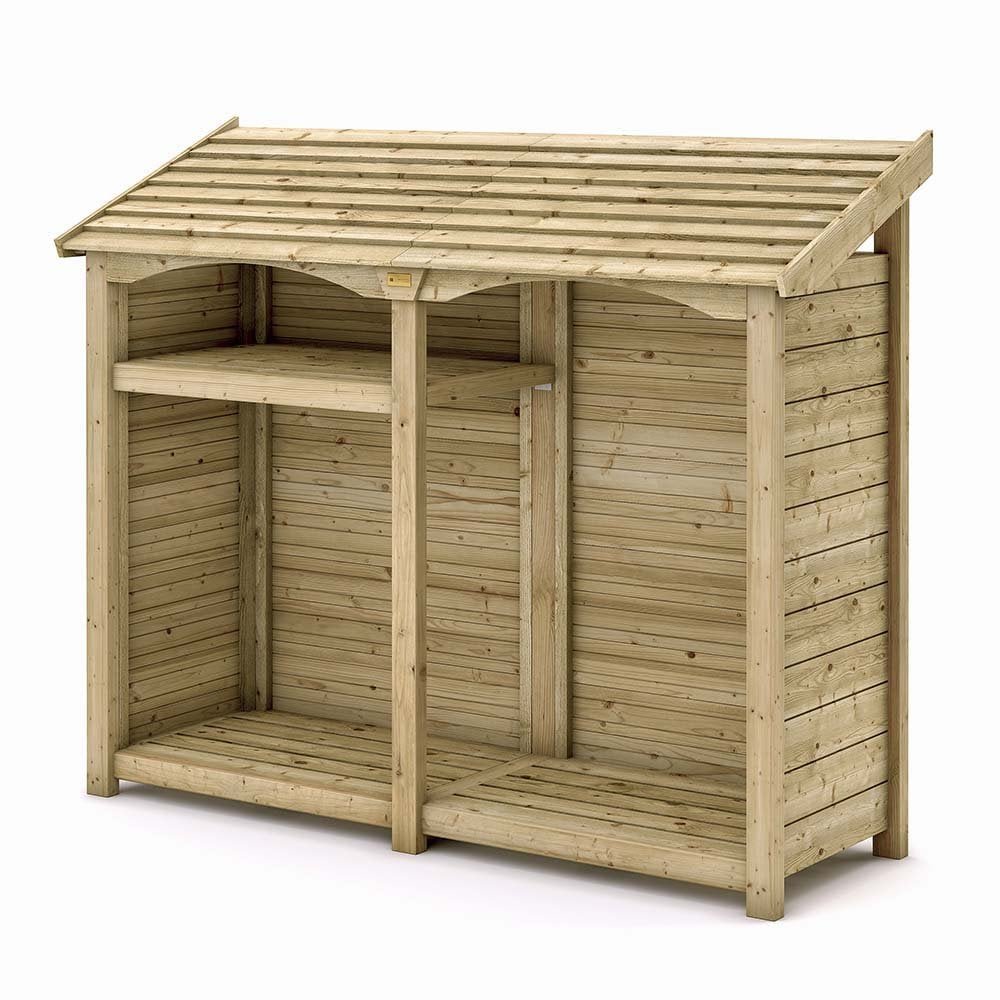 7 x 2 Rowlinson Premium Heritage Double Log Store - elbec garden buildings