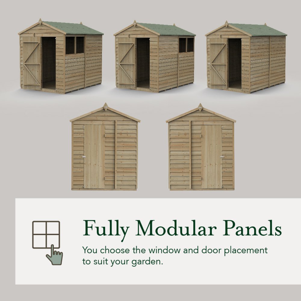 12 x 8 Forest 4Life Reverse Apex Shed - Double Doors - elbec garden ...