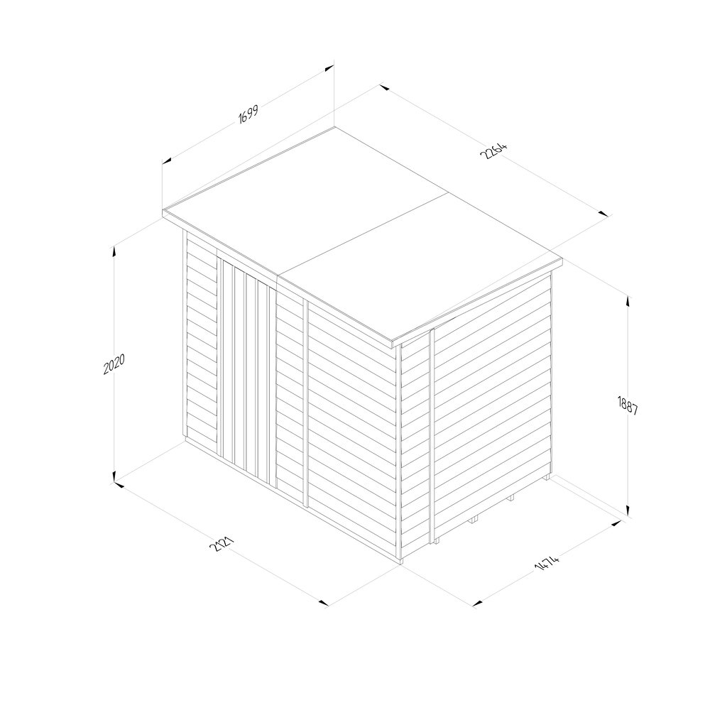 7x5 Forest 4Life Pent Windowless Shed - elbec - elbec garden buildings