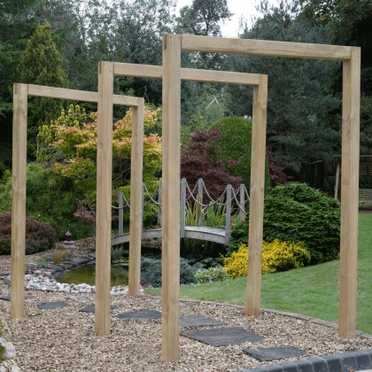 Forest Contemporary Slatted Garden Arch - elbec garden buildings