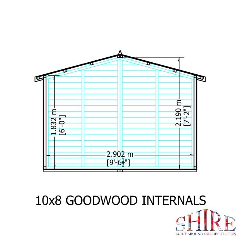 10 x 8 Shire Gold Goodwood Summerhouse - elbec garden buildings