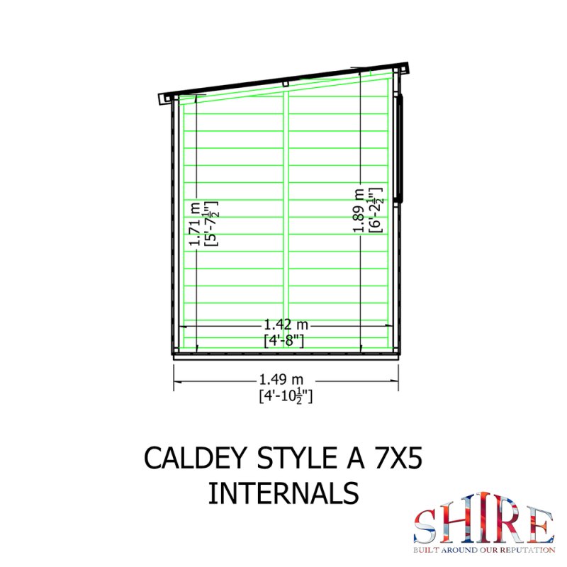 7 x 5 Shire Caldey Professional Pent Shed - elbec garden buildings