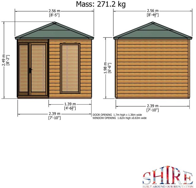 8 x 8 Shire Larkspur Corner Summerhouse - elbec garden buildings