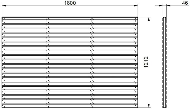 4ft High Forest Contemporary Double-Sided Slatted Fence Panel ...