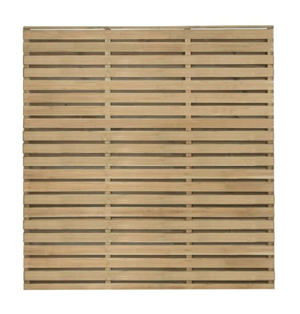 4ft High Forest Contemporary Double-Sided Slatted Fence Panel ...