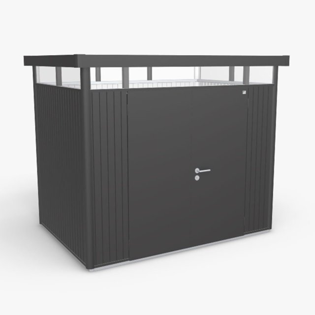 9 x 6 Biohort HighLine H2 Metal Shed - Double Door - elbec garden buildings