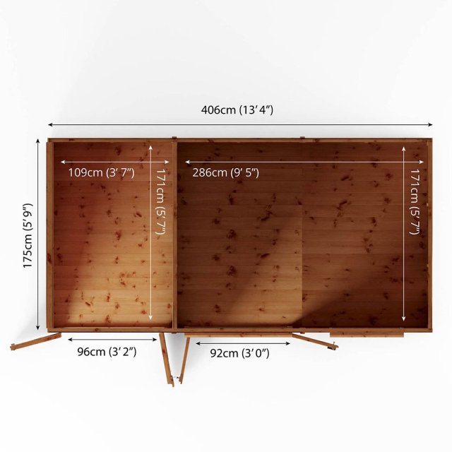 14 x 6 Maine Summerhouse with Side Shed - elbec garden buildings