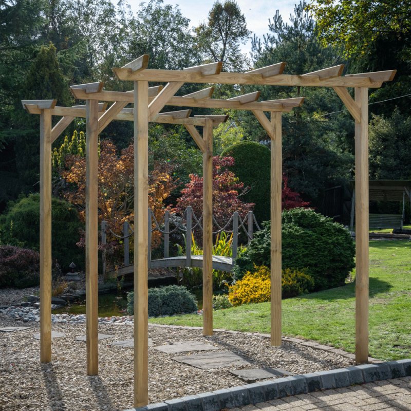 Forest Hanbury Flat Top Garden Arch - elbec garden buildings