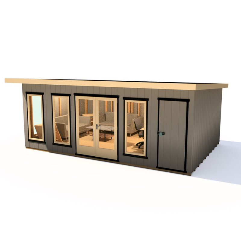 Shire 20x12 Cali Garden Office with Side Storage - elbec garden buildings