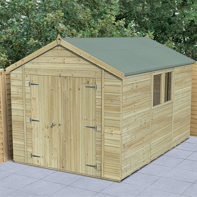 12 x 8 Timberdale Pressure Treated Shed - elbec garden buildings