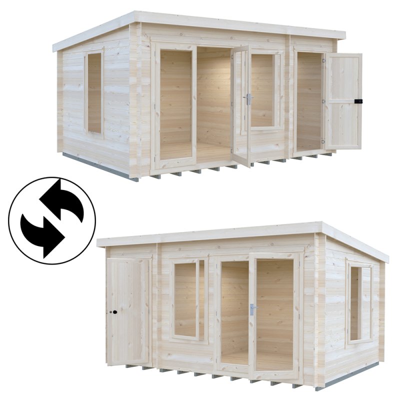 10x14 Shire Elm Log Cabin with Shed - elbec garden buildings