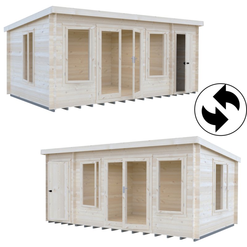10x17 Shire Elm Log Cabin with Shed - elbec garden buildings
