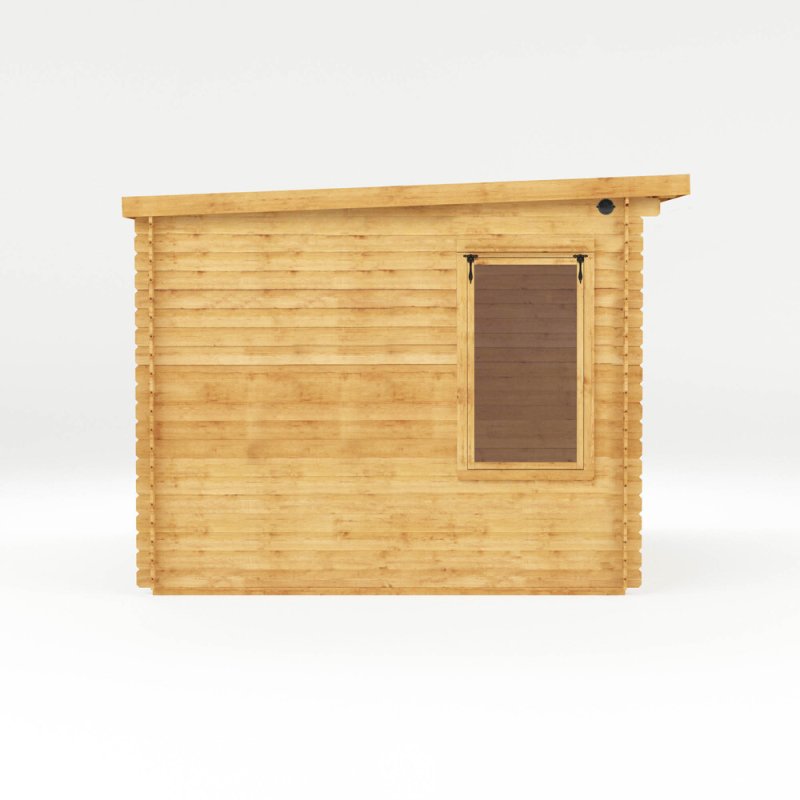10 x 10 (3m x 3m) Mercia Pent Log Cabin in 19mm Logs - elbec garden ...