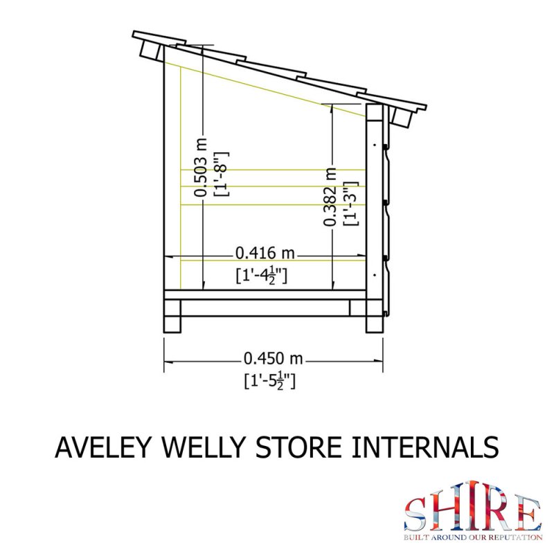 Shire Aveley Welly Store 3x1 Pressure Treated - elbec garden buildings
