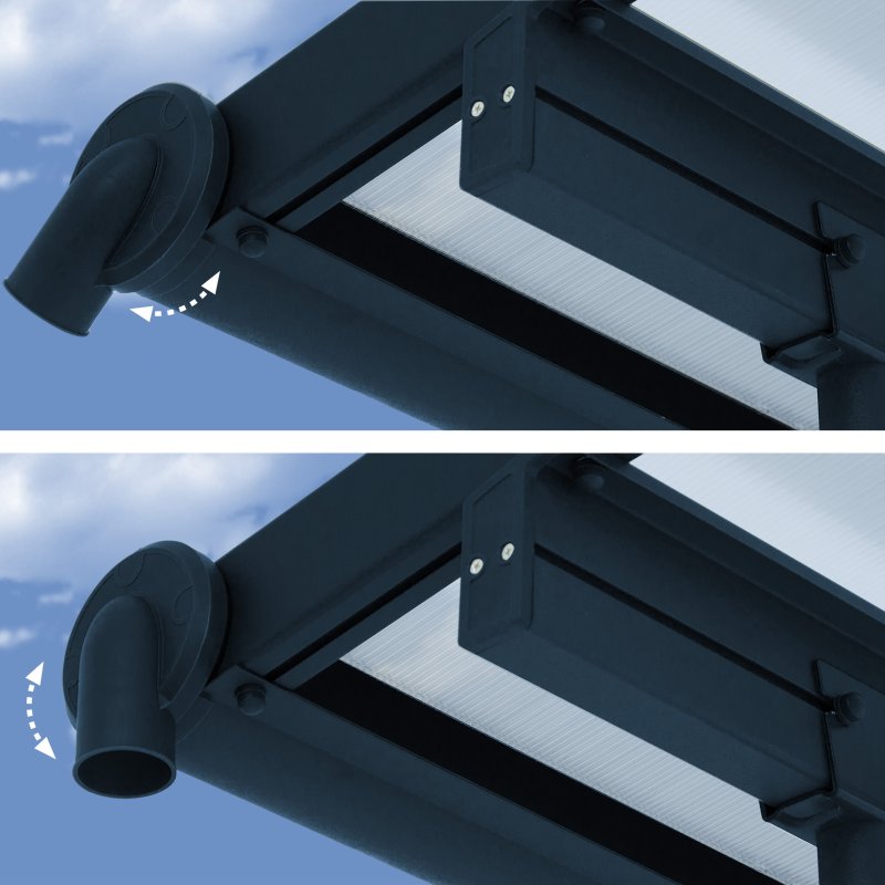 10x10 Sierra Grey Clear Patio Cover - elbec garden buildings