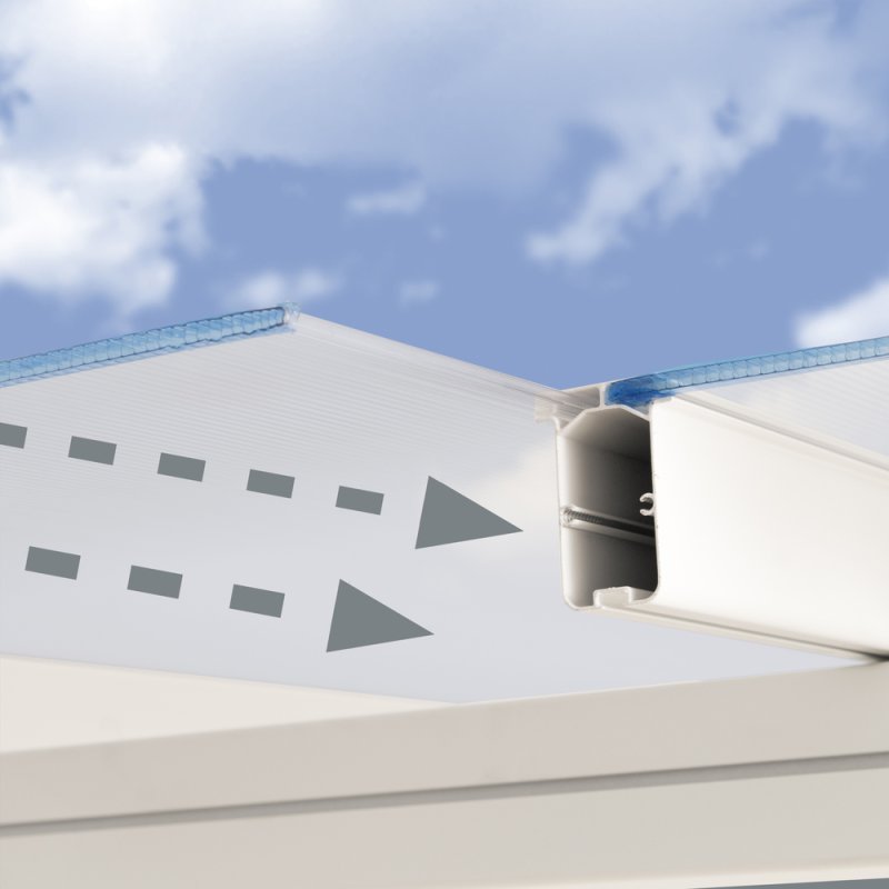 10x14 Sierra White Clear Patio Cover - elbec garden buildings