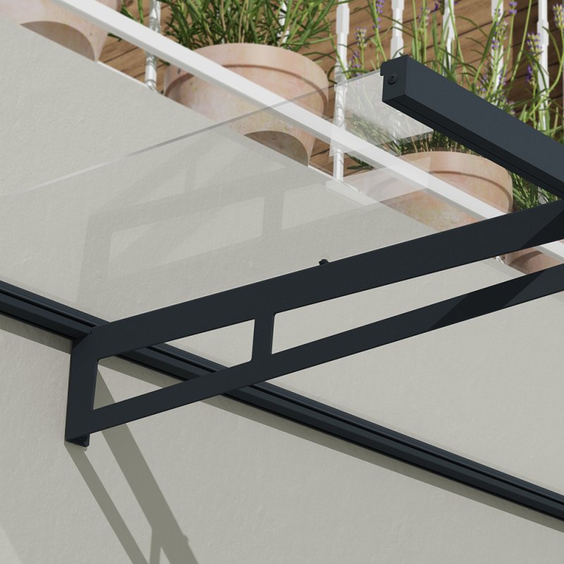 Palram Canopia Bremen 2050 Door Canopy Grey 7x3 - elbec garden buildings