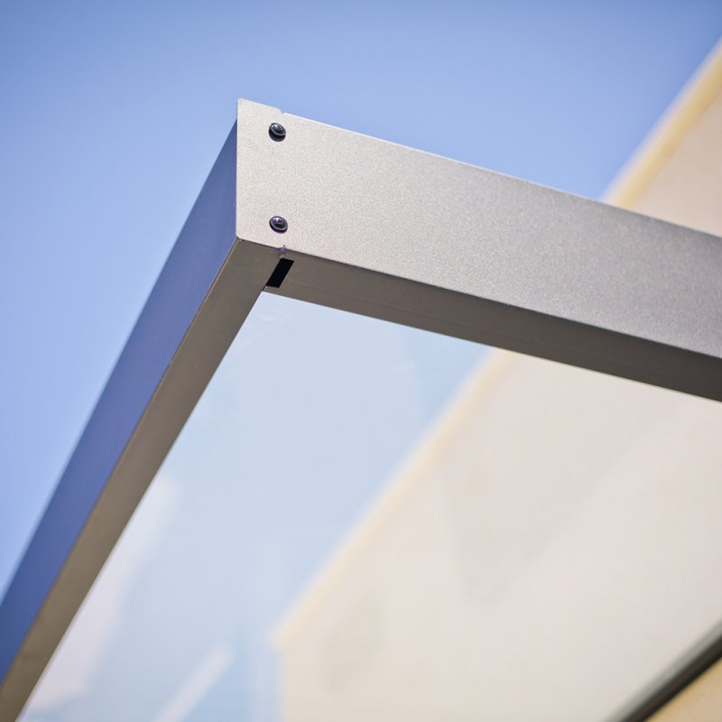 7x3 Palram Sophia Grey Clear Door Canopy - elbec garden buildings