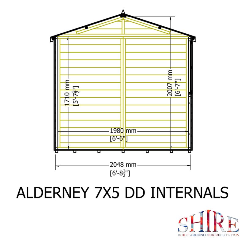 Shire Alderney Shiplap Apex 7x5 Shed - elbec garden buildings