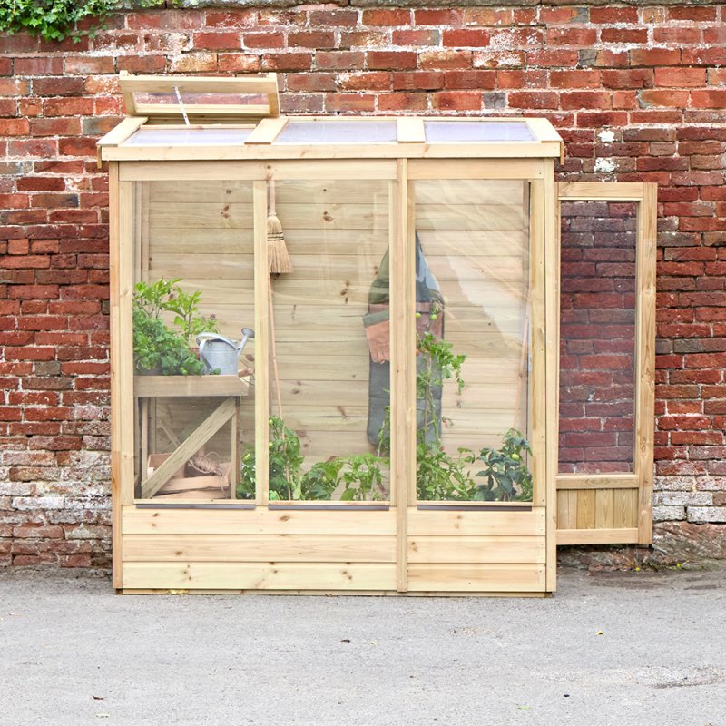 Forest 4x6ft Lean To Greenhouse Solid Back - elbec garden buildings