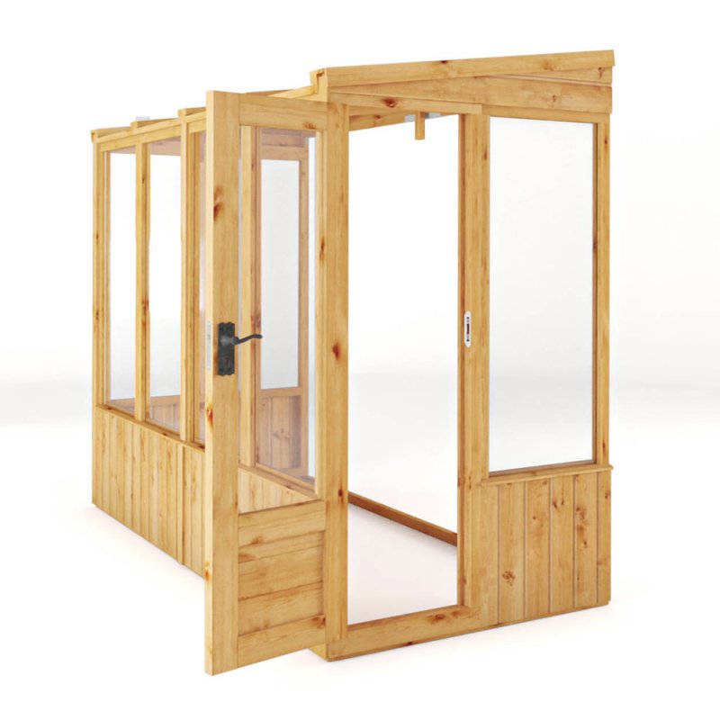 Mercia 8x4m Woodsman Greenhouse Glass Lean-To - elbec - elbec garden ...