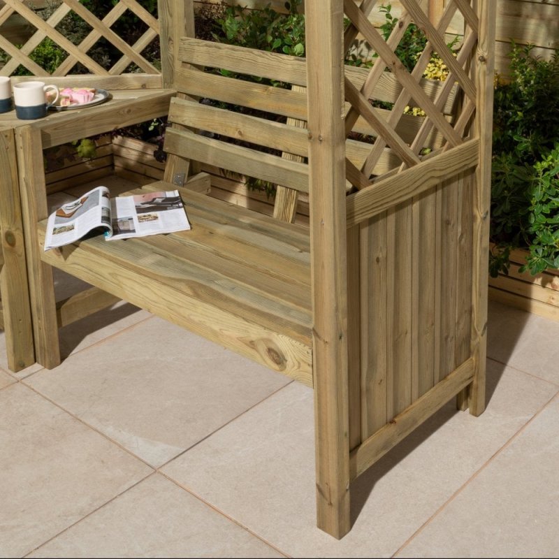Rowlinson Pemberley Corner Arbour Seat - Pressure Treated - elbec ...