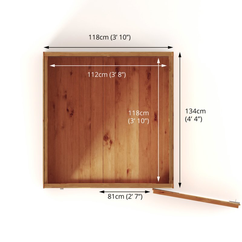 4x4 Mercia Shiplap Modular Windowless Pent Shed - elbec garden buildings